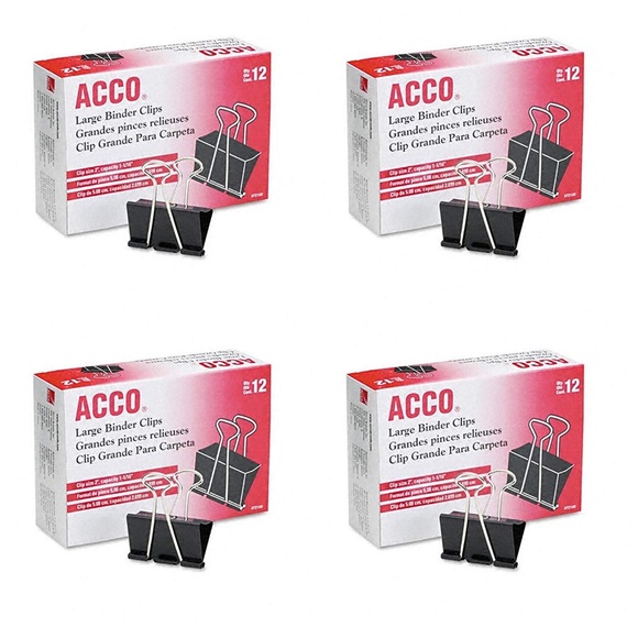 ACCO | Office | Nwt Acco Extra Large Binder Clips 2 Inch 48 Pack Big ...